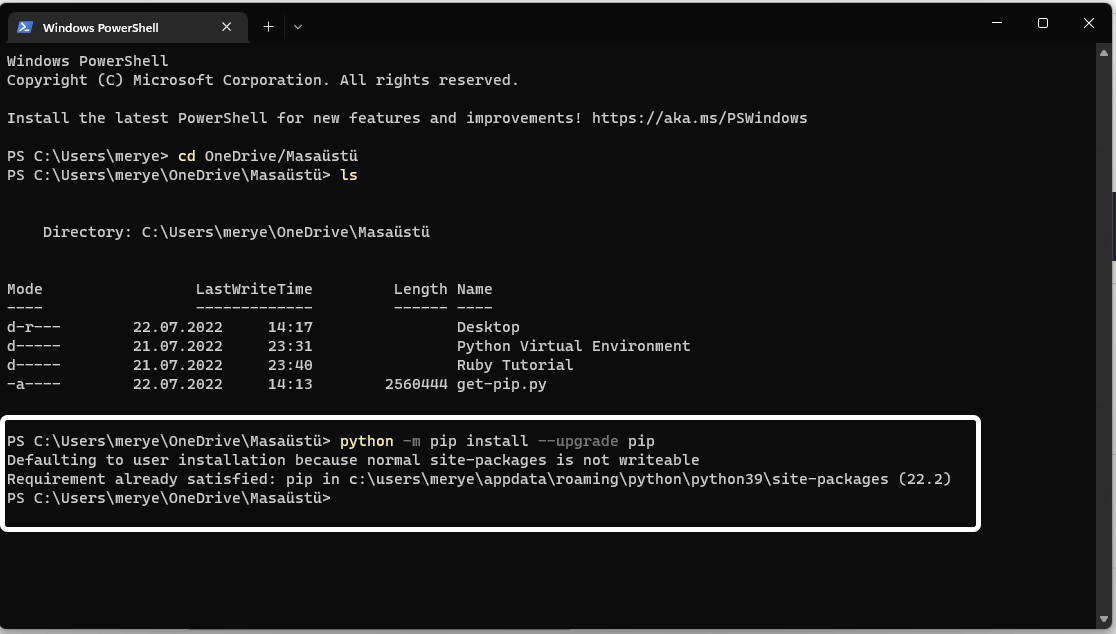 Python Tutorial Pip Kurulumu ve Güncelleme - Murat Bilginer