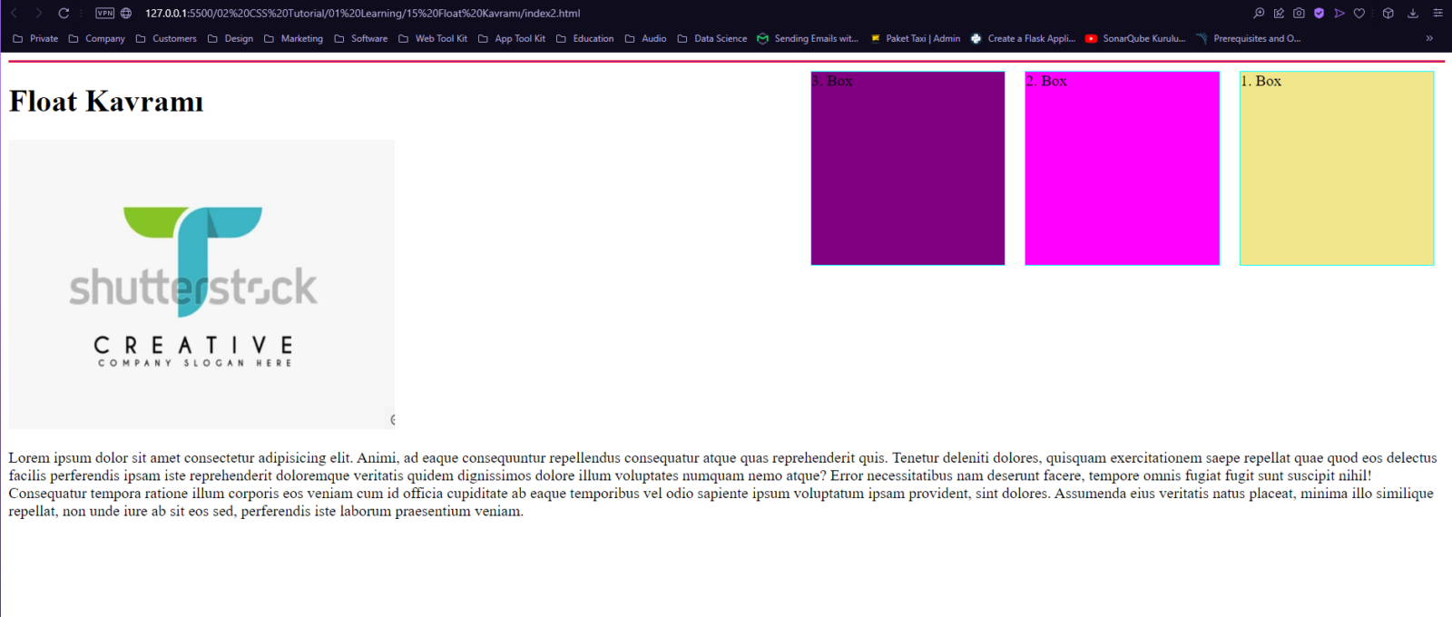 FrontEnd Developer RoadMap - CSS3 Tutorial 22 Float Kavramı - Nesne ...