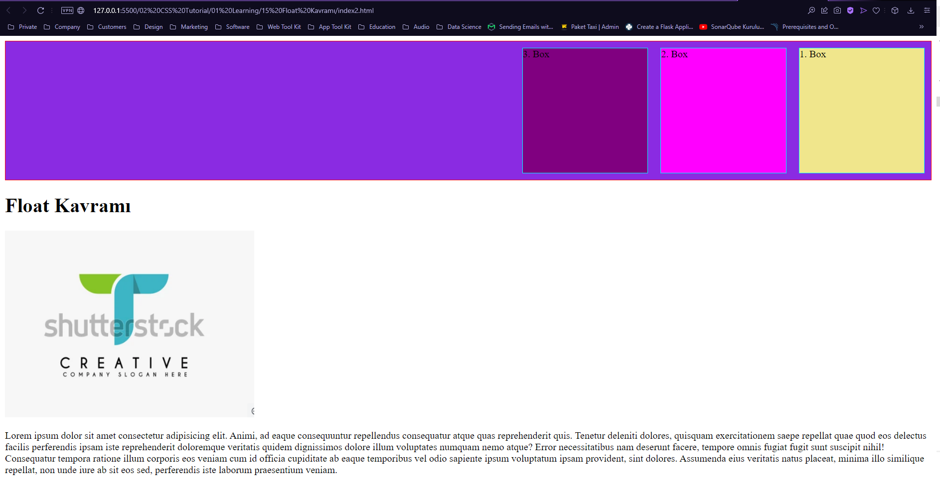 FrontEnd Developer RoadMap - CSS3 Tutorial 22 Float Kavramı - Nesne Hizalama - Murat Bilginer