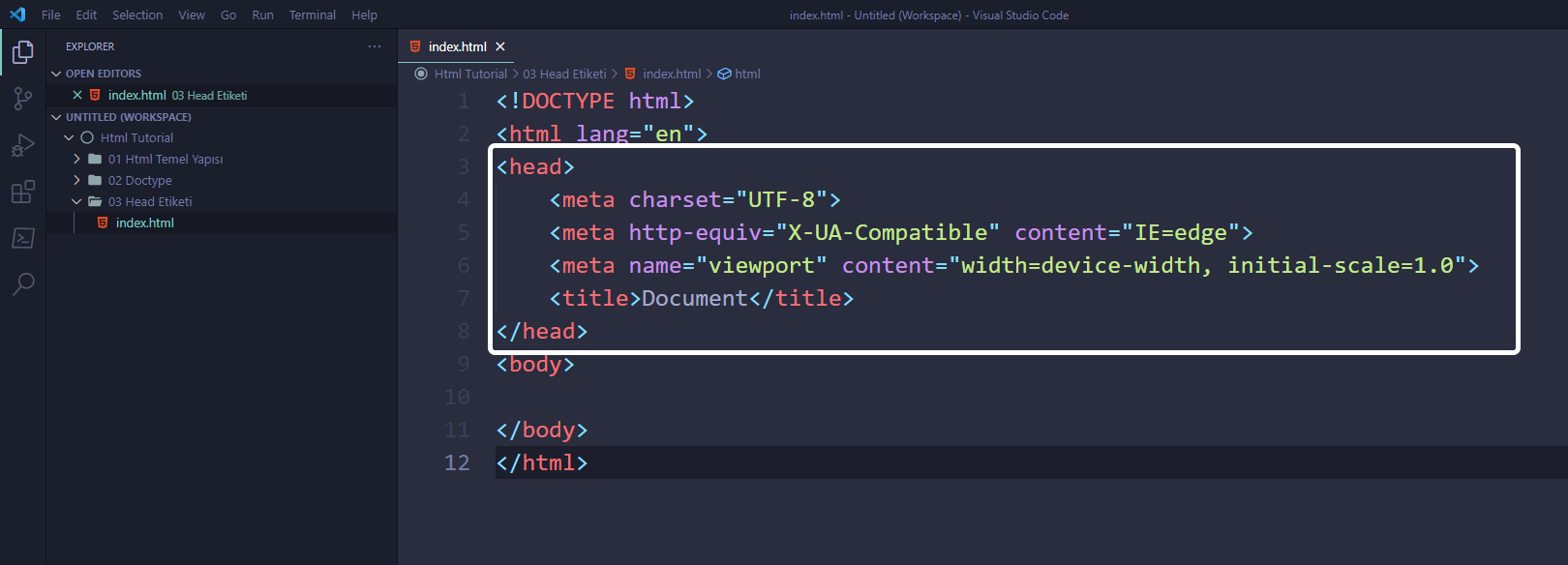 Frontend Developer Roadmap Html 5 Tutorial 9 Head Etiketi Ve İçerisinde Yapılabilecekler