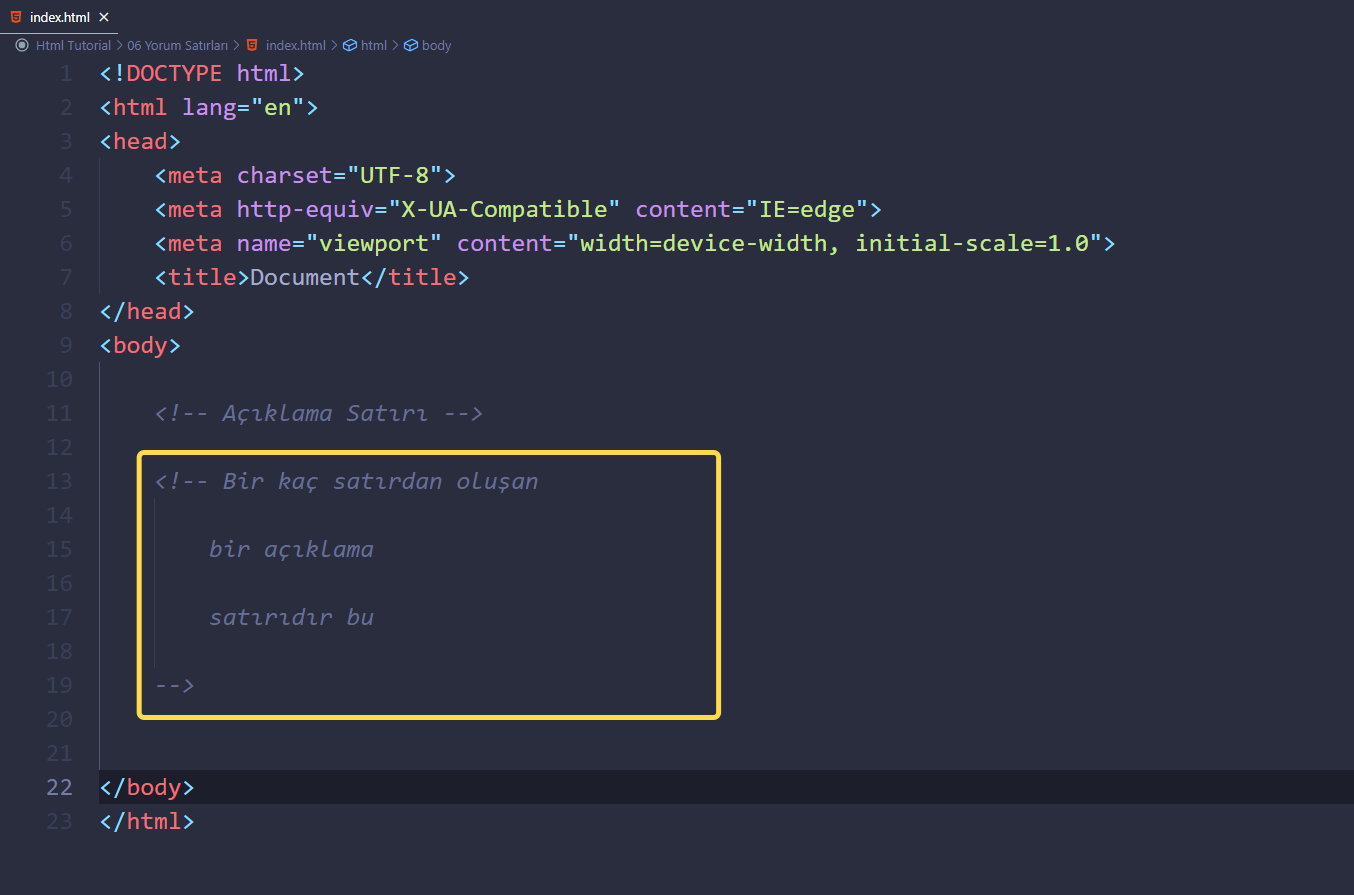 Frontend Developer Roadmap Html 5 Tutorial 12 Htmlde Yorum Açıklama