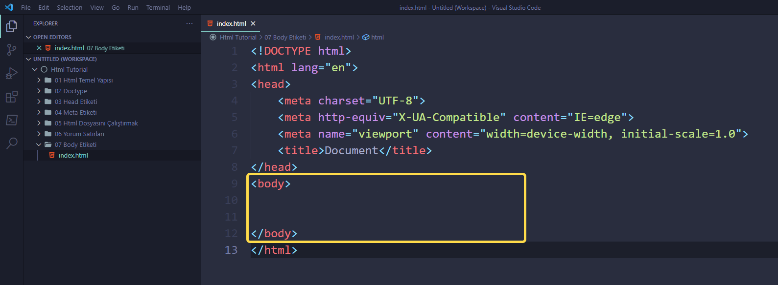 Frontend Developer Roadmap Html 5 Tutorial 13 Body Etiketi Murat