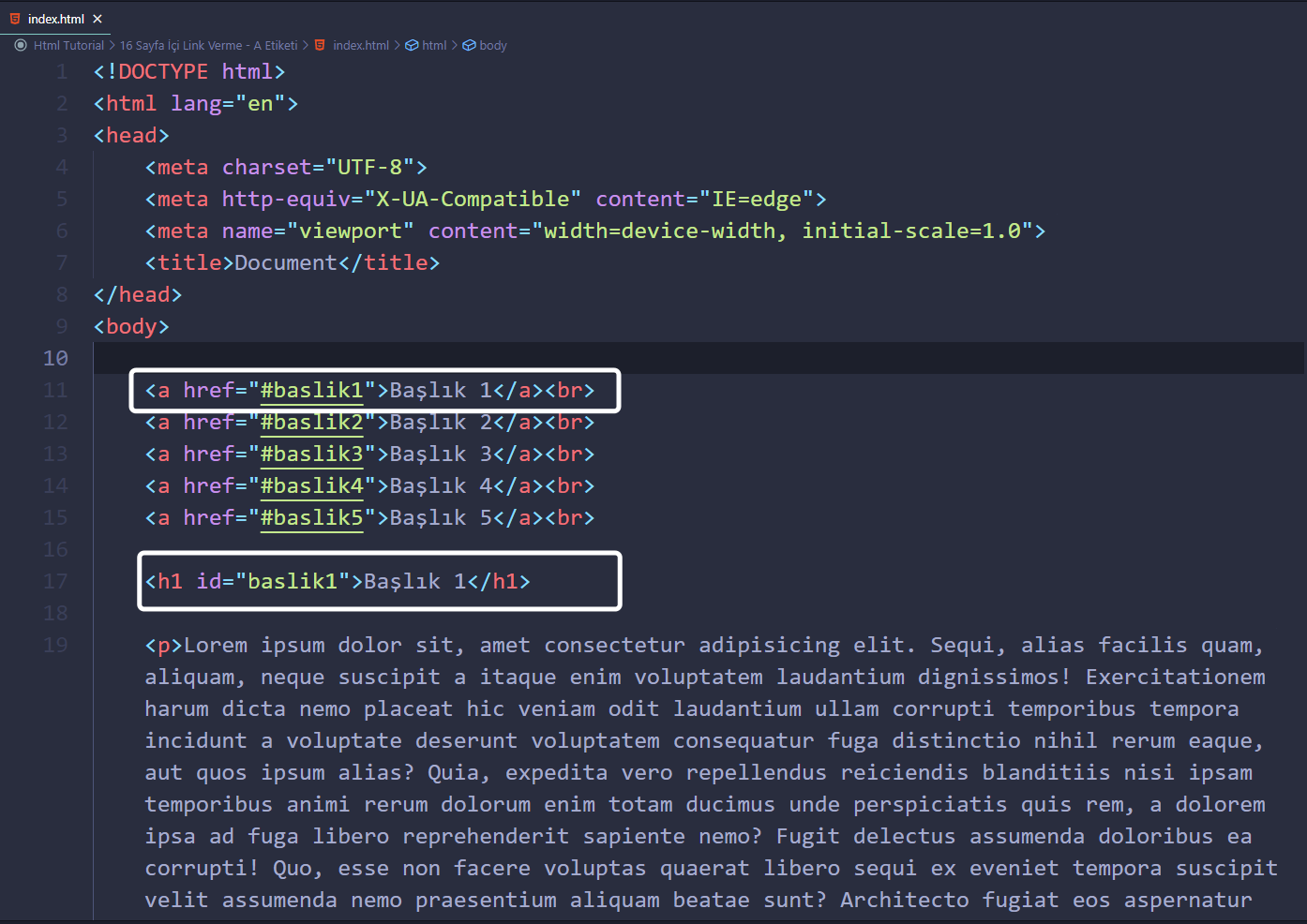 Frontend Developer Roadmap Html 5 Tutorial 22 Sayfa İçi Gezinmek