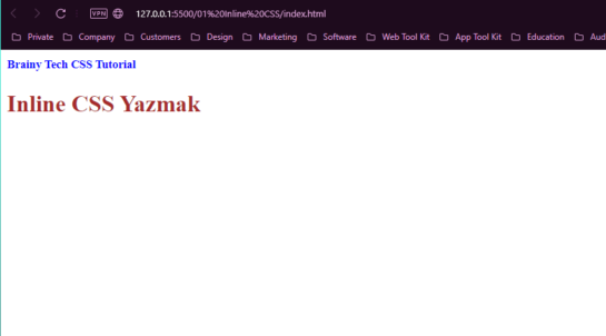 FrontEnd Developer RoadMap - CSS3 Tutorial 4 Inline CSS Yazmak - Murat Bilginer