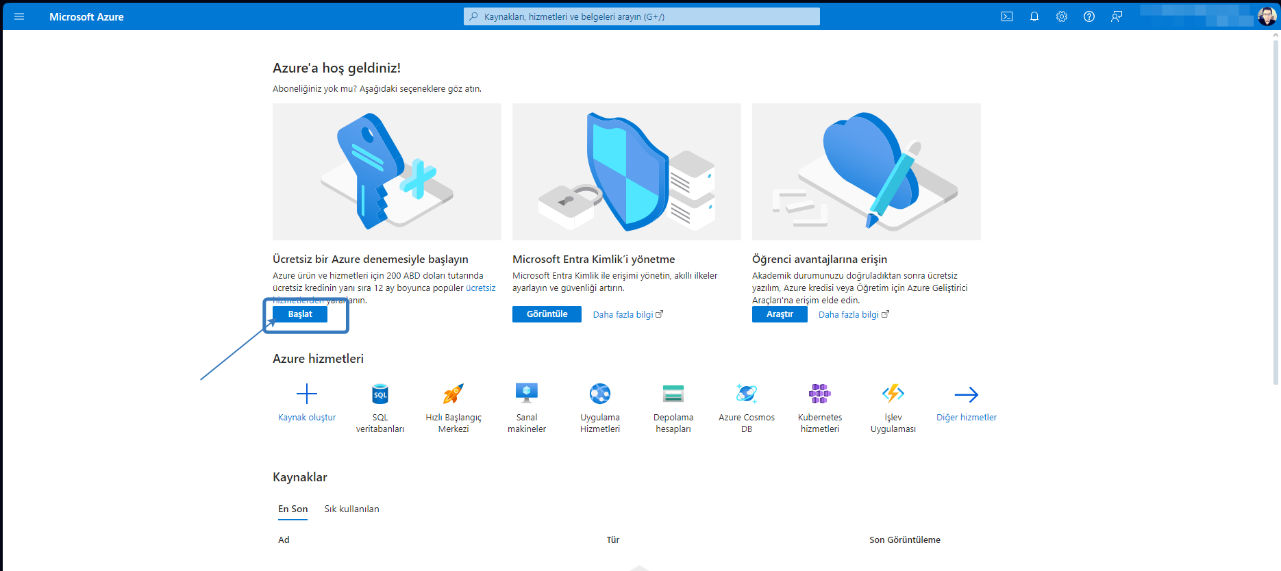 Azure Tutorial 2024 1 - Azure Hesabı Oluşturma - Murat Bilginer